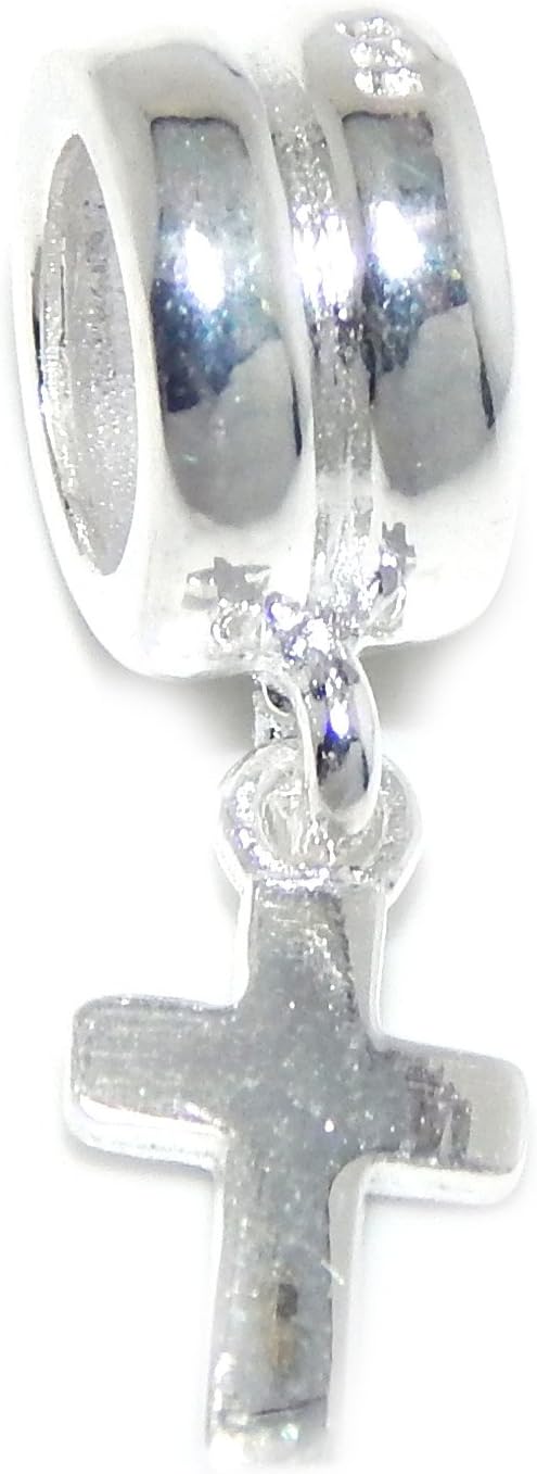 Amazon.com: ICYROSE Solid 925 Sterling Silver Dangling Cross Charm Bead ...