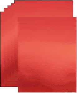 Amazon.com : 20 Sheets Red Metallic Cardstock Paper 8.5 x 11in,250GSM ...