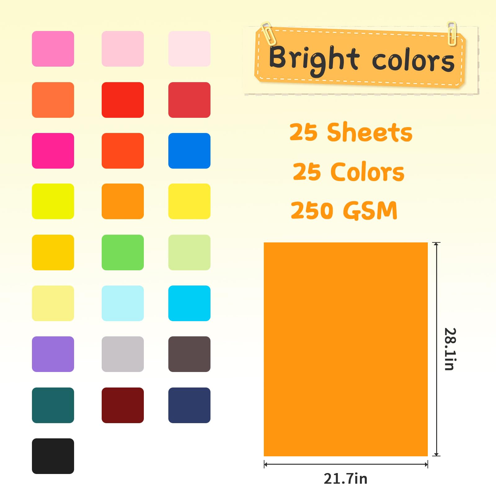 Snapklik.com : 20 Sheet Cardstock 8.5x11",250gsm/92lb Cardstock ...