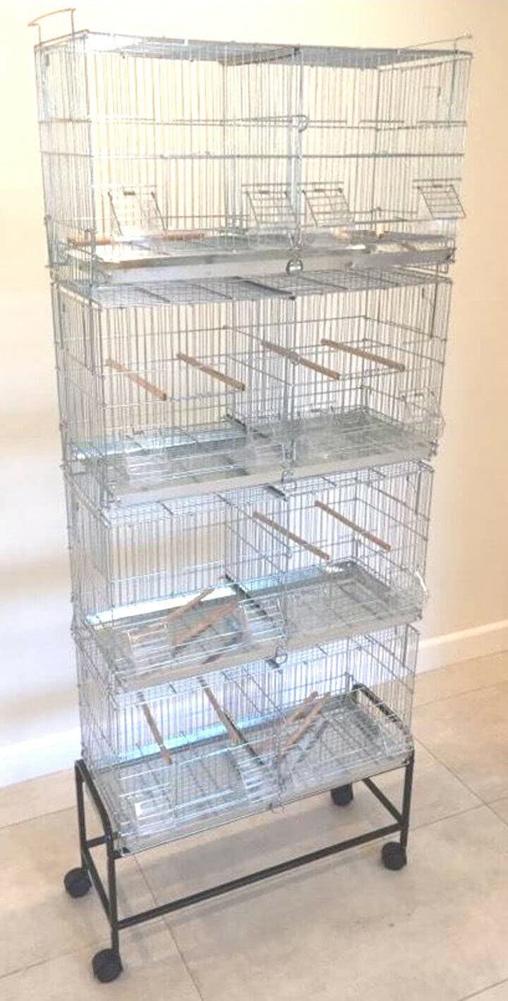 COMBO: Stack and Lock Double Breeder Cage Bird Breeding Cage With ...