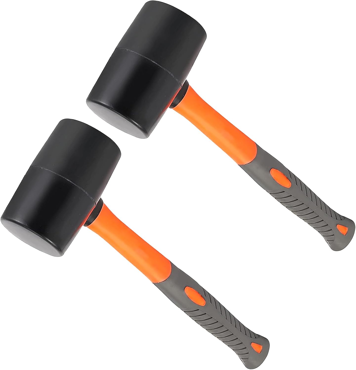 2 Pack 16oz Rubber Mallet Hammer, 500g Black Rubber Flooring Hammer for ...