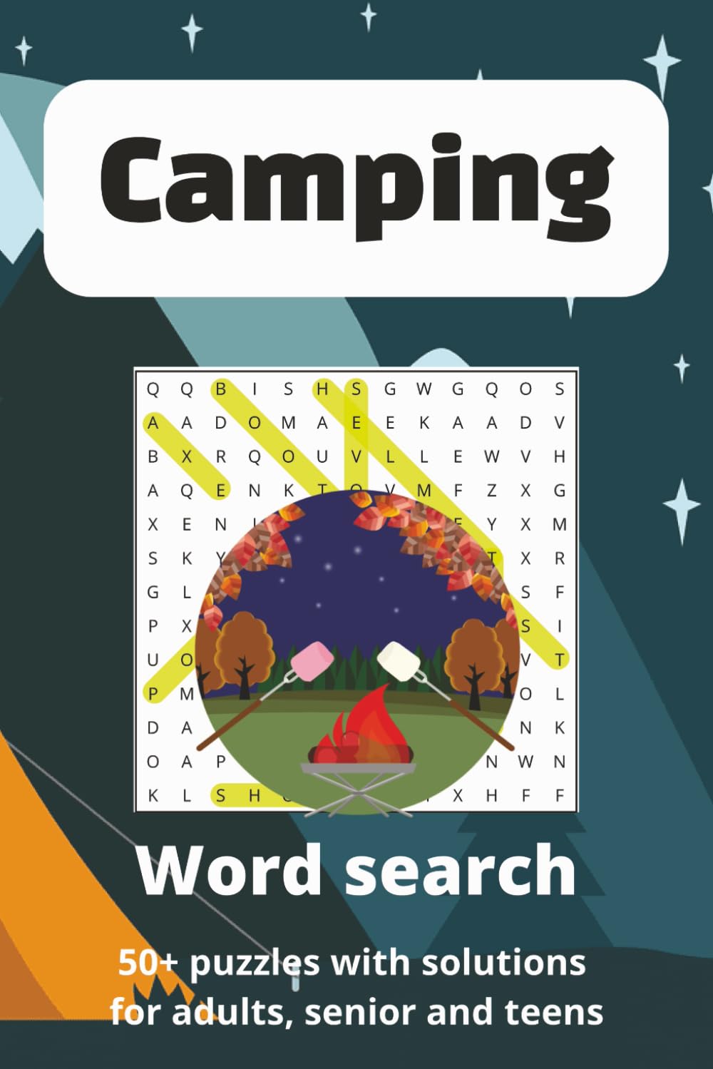 Camping Word Search Puzzle book: Word Searches With Easy to Read Print ...