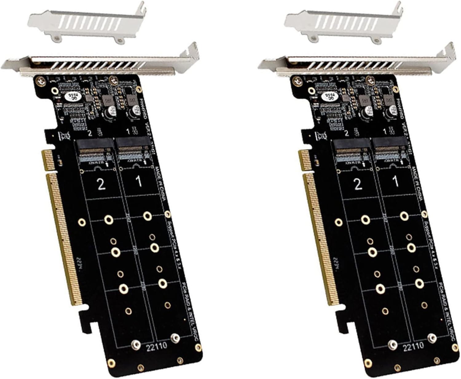 OPLLER 2X Double-Sided 4-Disk NVME RAID Card PCIeX16 to M.2 M-Key ...