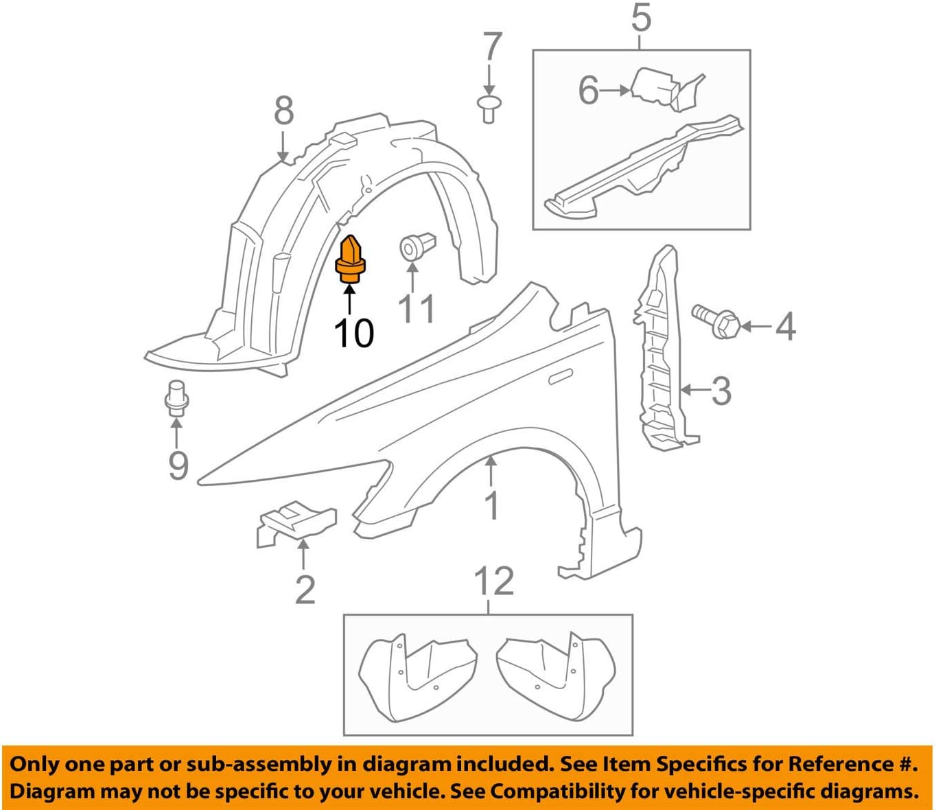 Amazon.com: Genuine Honda 91501-S04-003 CLIP FENDER (INNER) : Automotive