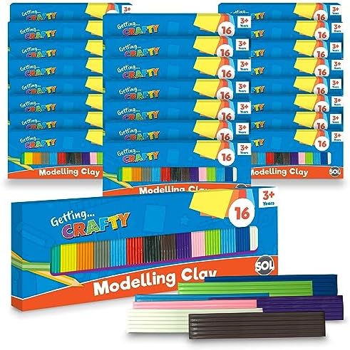 SOL 24pk Modelling Clay 16 Assorted Colours – Soft Clay Kit for Kids ...