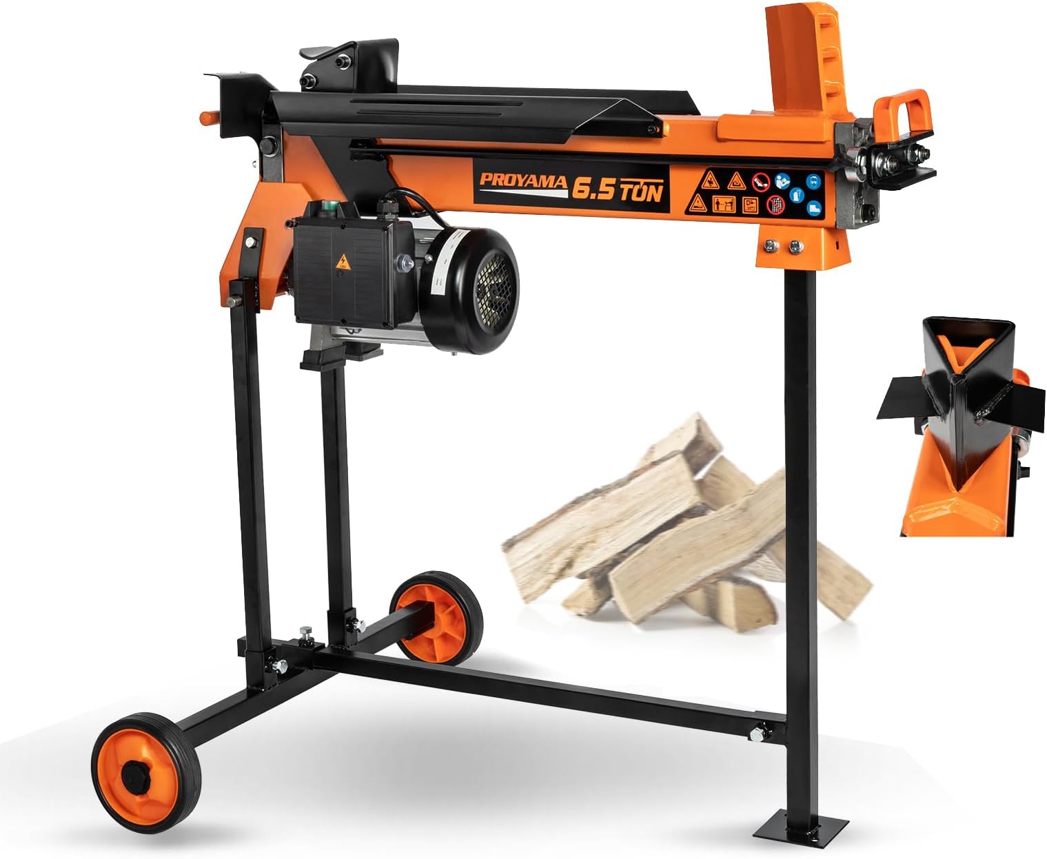 Amazon.com : PROYAMA Log Splitter 6.5 Ton with Stand, Wood Splitter ...