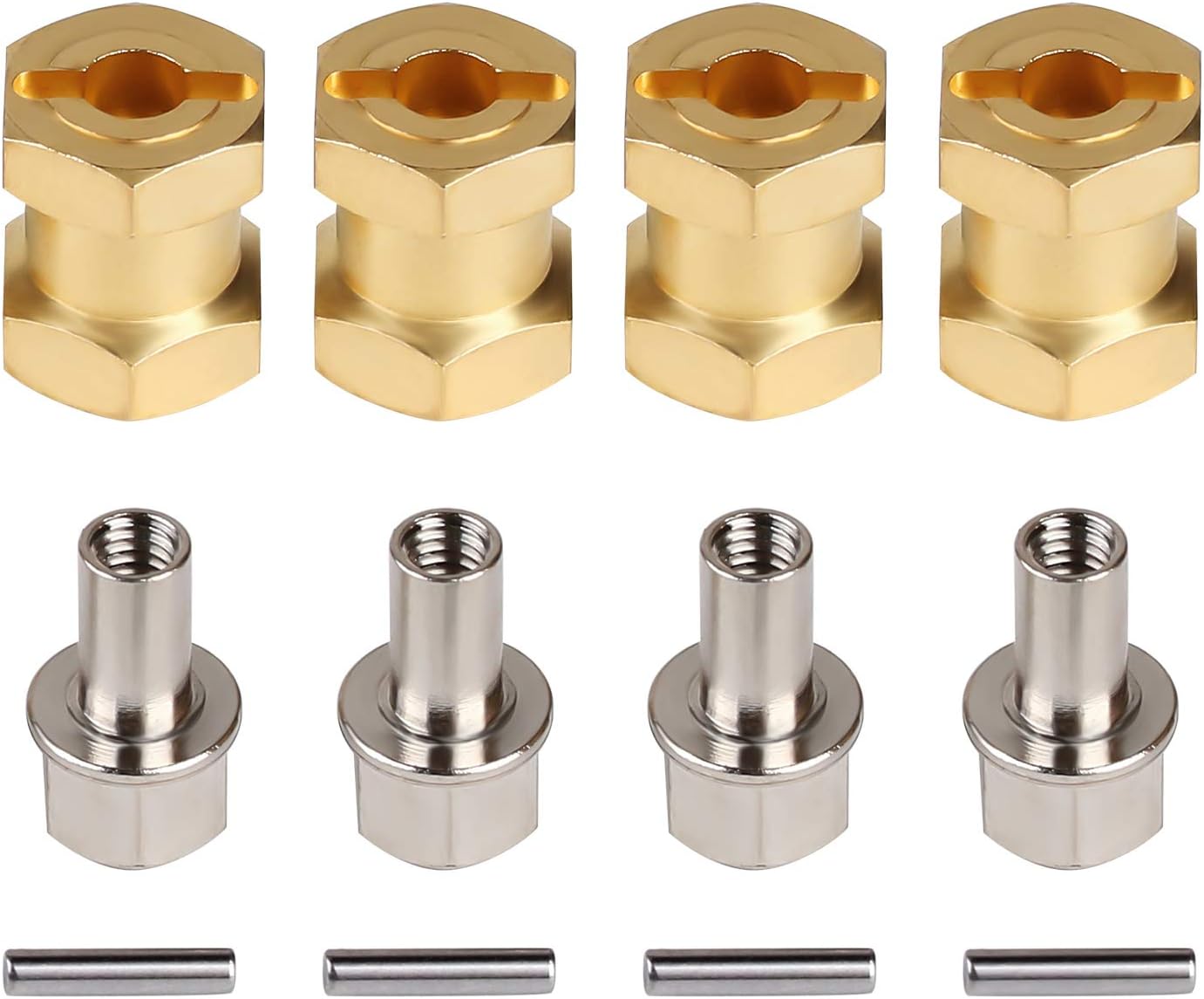 Amazon.com: INJORA RC Hex Hub 12mm Brass Wheels Hex Hub Extension Hex ...