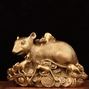 Amazon.com: Pure Copper Mouse Statue Chinese Feng Shui Zodiac Brass ...