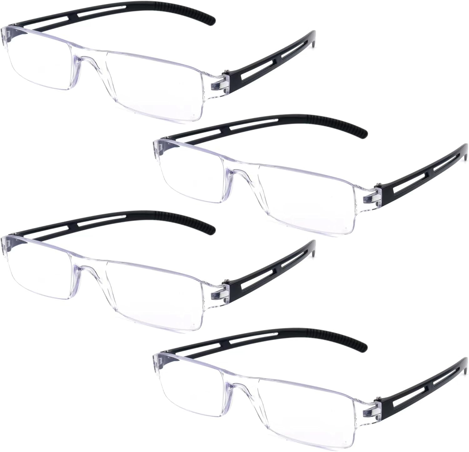 Amazon.com: Ryegis Pack 4 Rimless Reading Glasses,Blue Light Clear ...