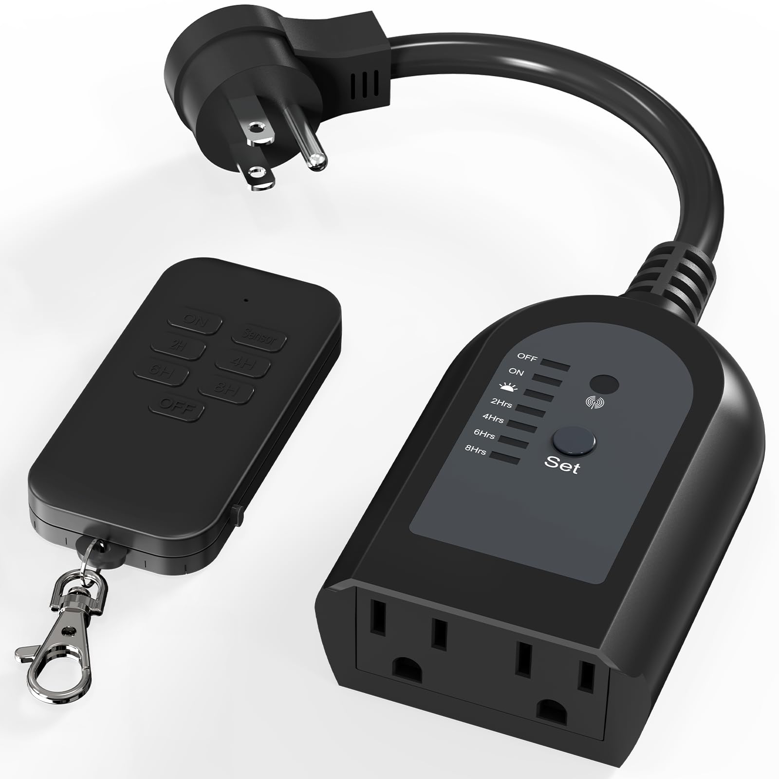 SURNICE Timer Outlet Waterproof, Dusk to Dawn Light Sensor Outdoor ...