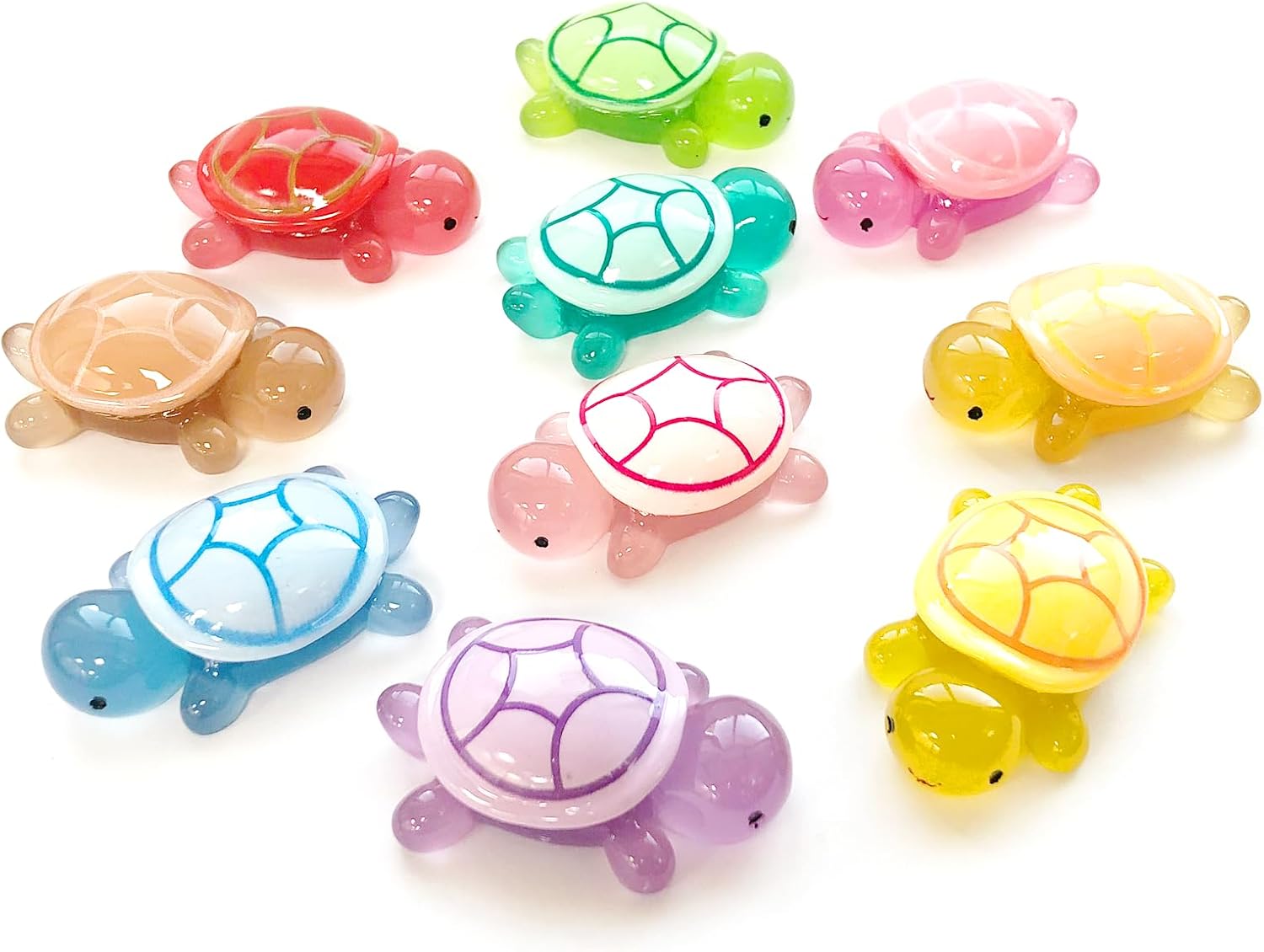 Amazon.com: cntjv 5 Pcs Jumbo Luminous Resin Turtles Figures Sea Crafts ...