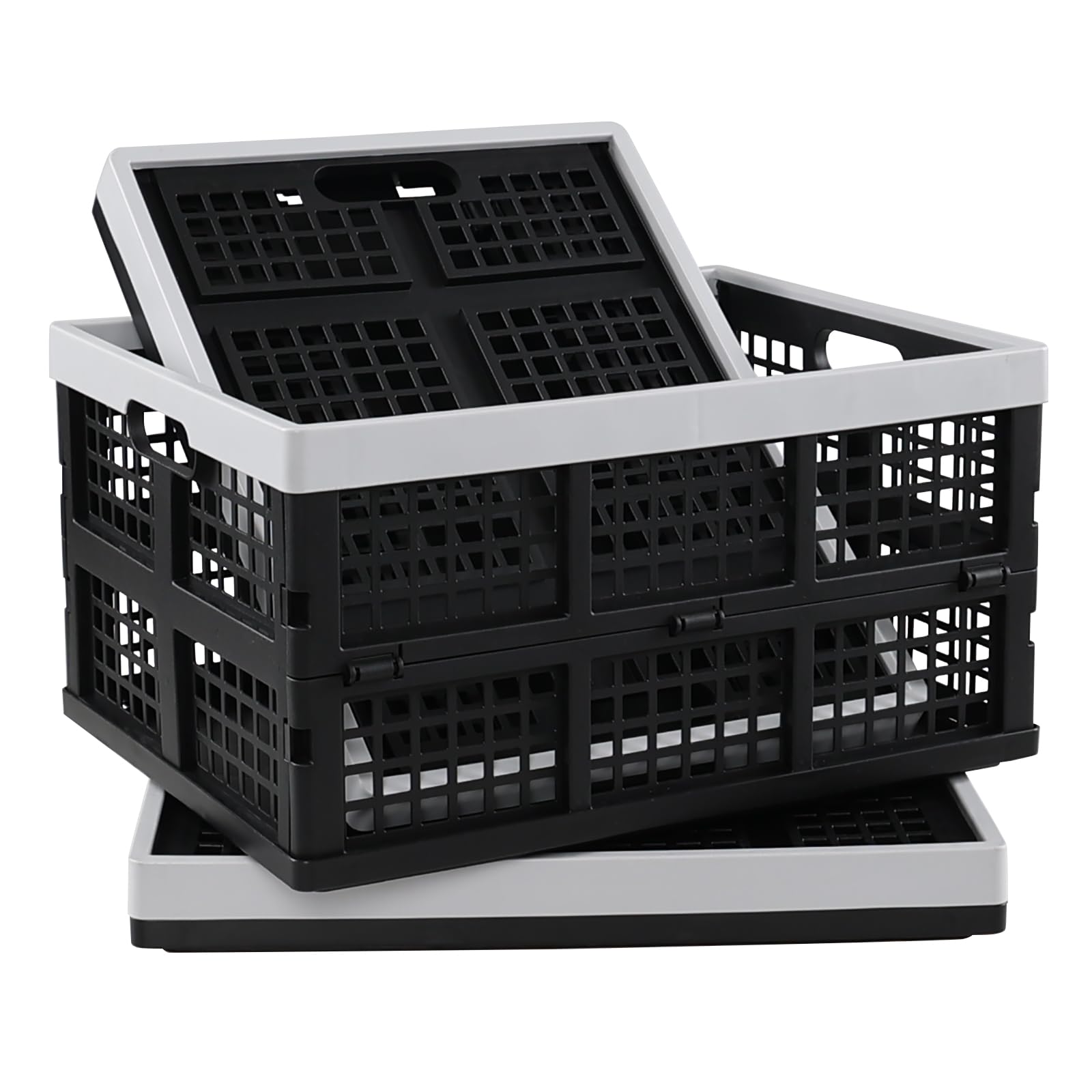 Snapklik.com : Inhouse 3 Packs 34 Quart Collapsible Milk Crates