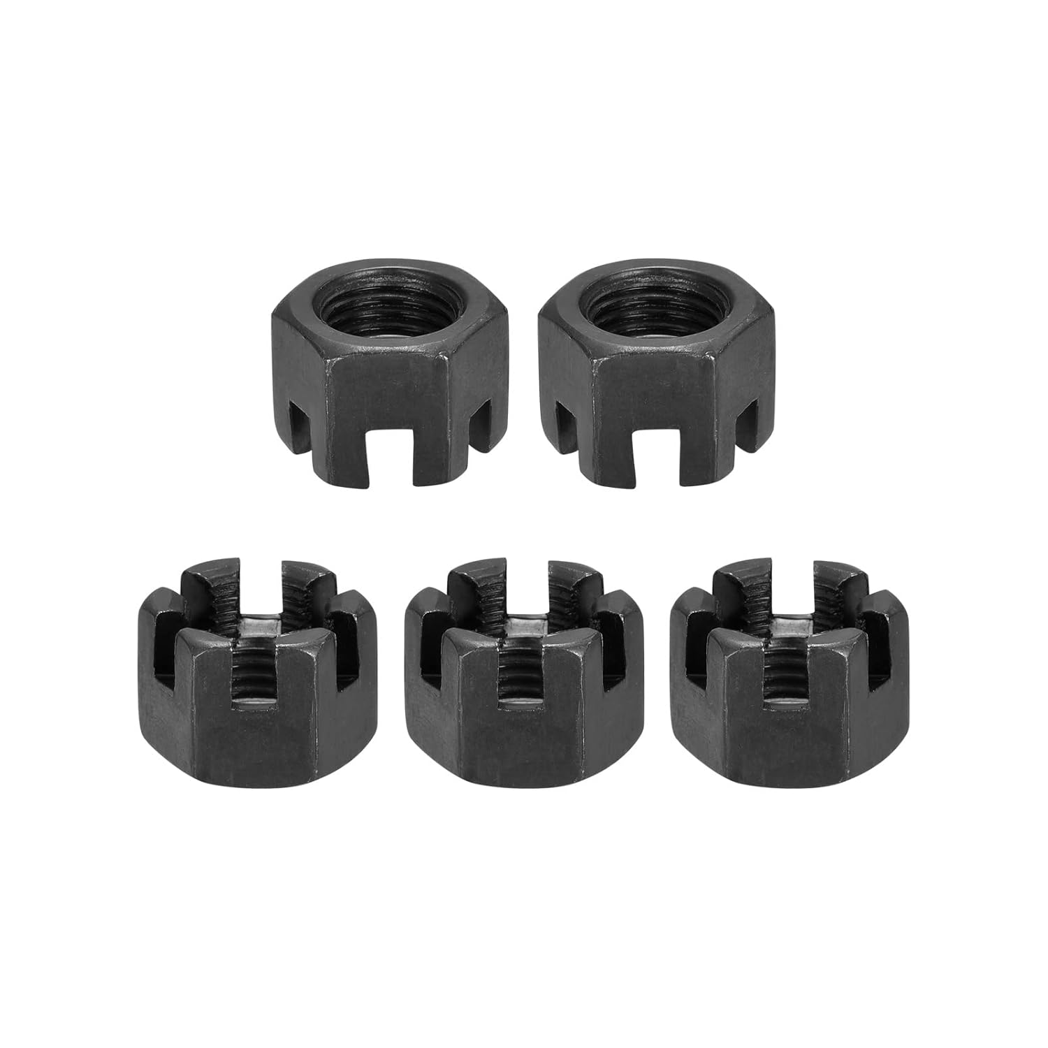 DTGN M14x1.5mm(DxP) Slotted Hex Castle Nuts - 5Pack - Good for ...