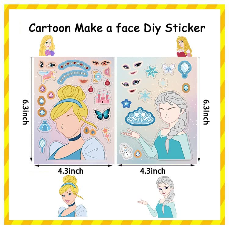 Snapklik.com : Princess Stickers For Kids - 24 Sheets Make Your Own ...