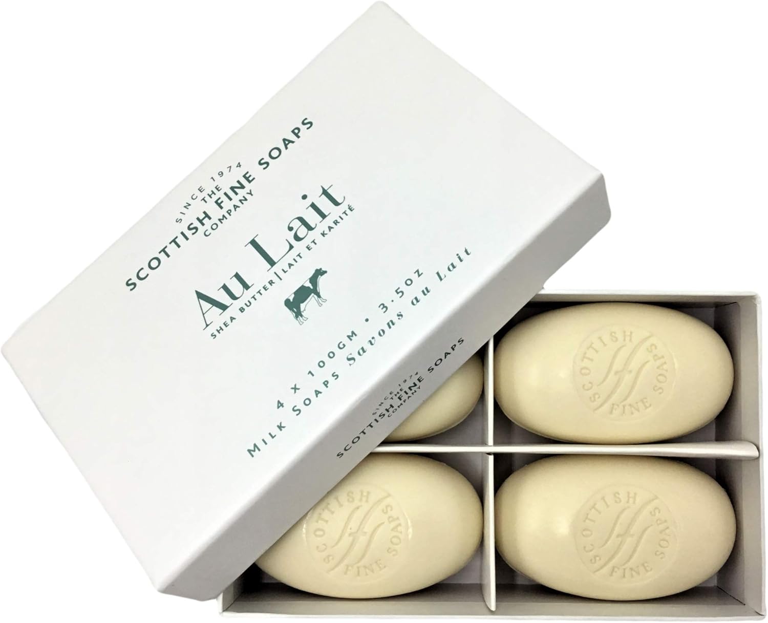 Scottish Fine Soaps Au Lait Shea Butter Milk Soaps 4 x 100 gm / 3.5oz ...