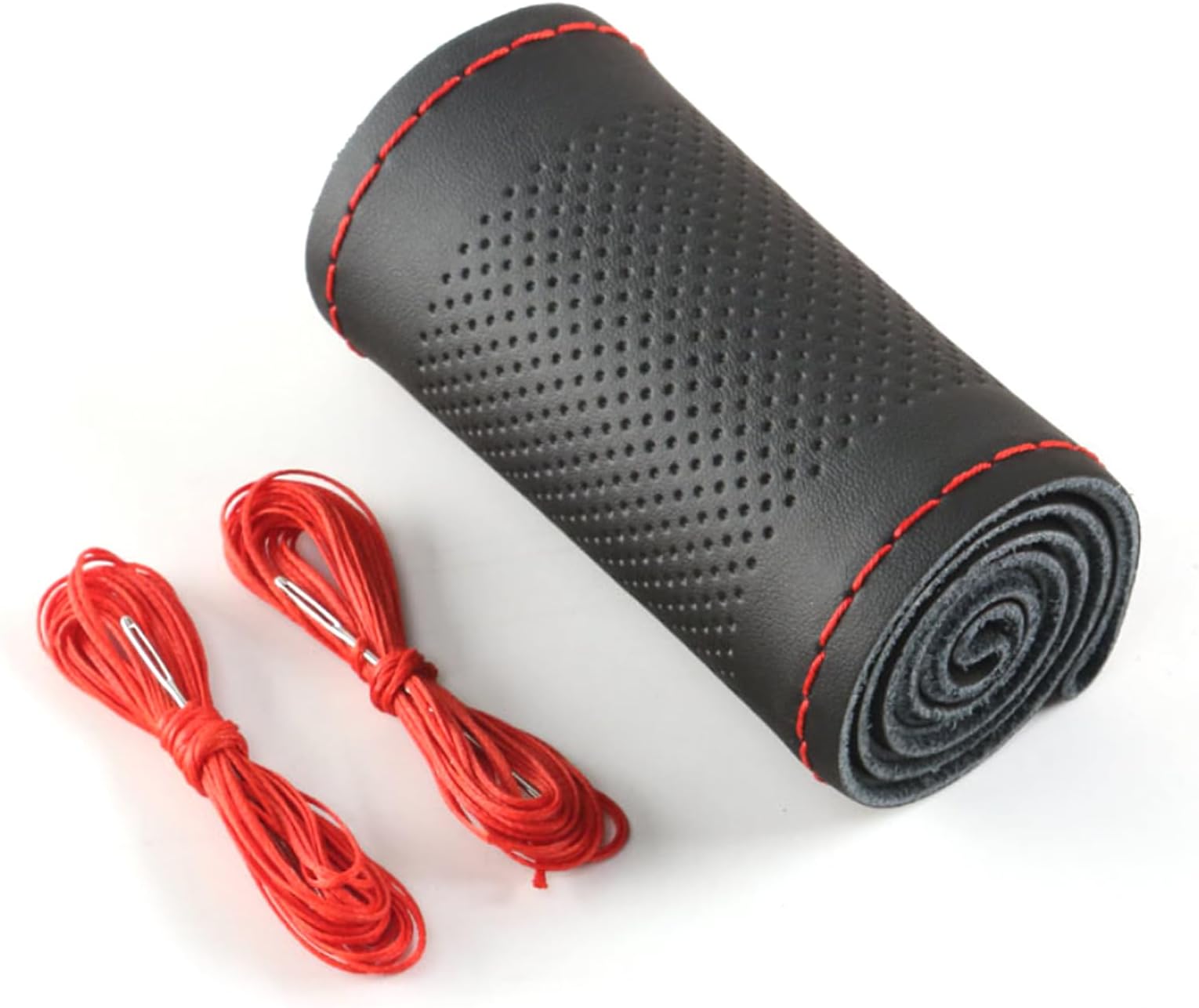 Dewkou 1 funda transpirable para volante, funda de piel cosida ...