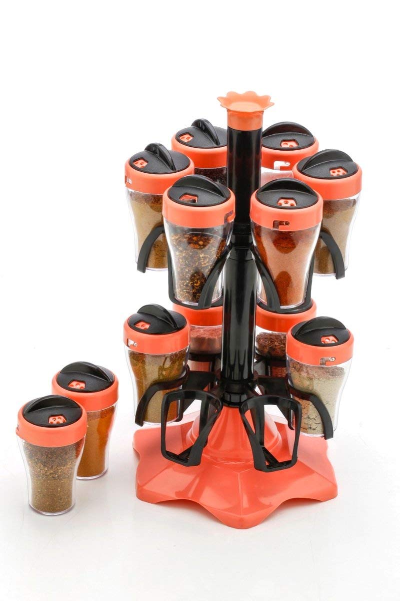 Buy TLO® Multipurpose Revolving Spice Masala Rack 12 in 1 Plastic ...