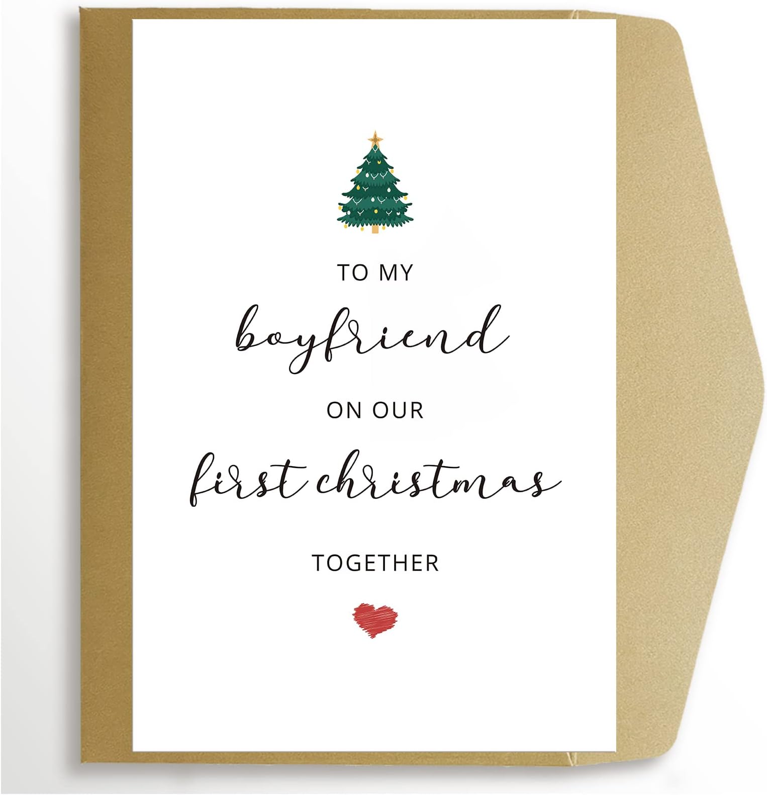 Amazon.com : Goroar Boyfriend First Christmas Card, To My Boyfriend On ...