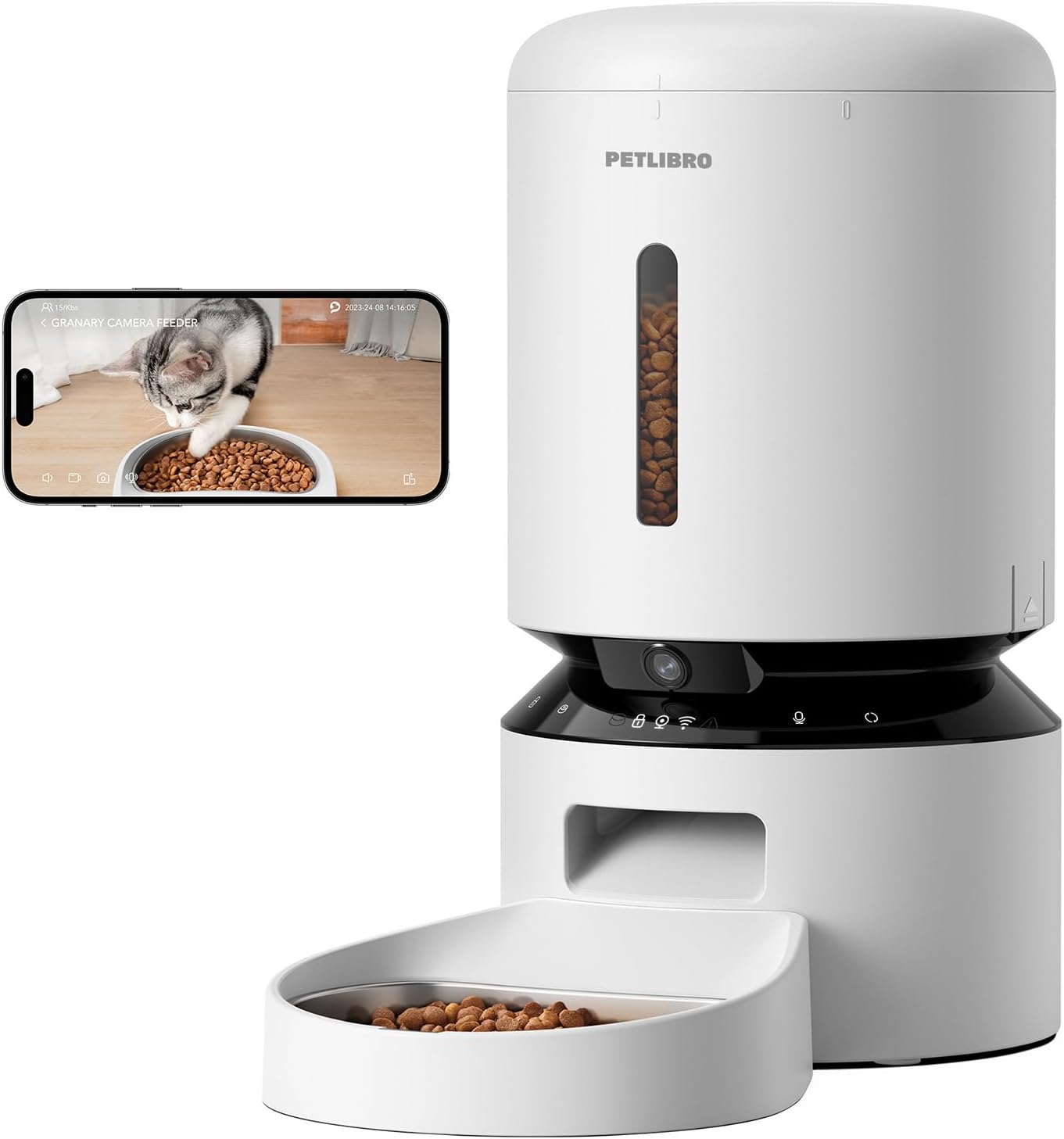 PETLIBRO Automatic Cat Feeder with Camera, 1080p HD Live Monitoring ...