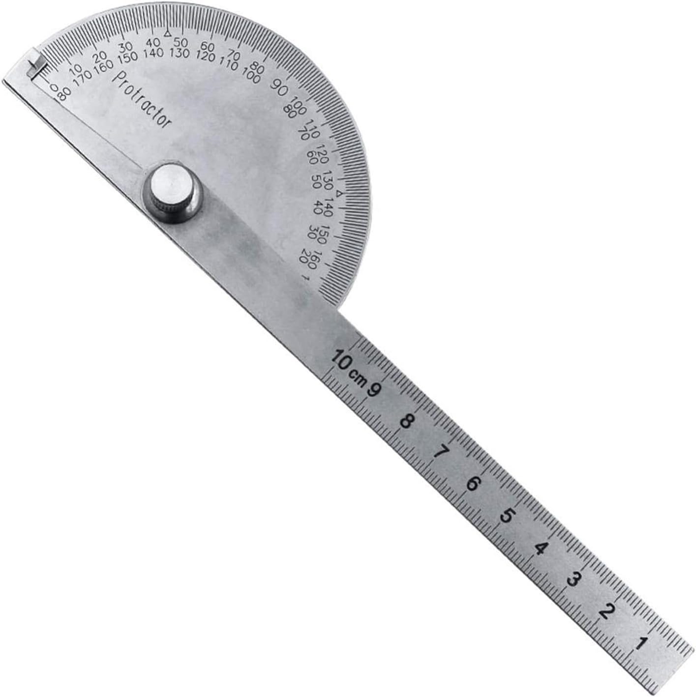 Stainless Steel Protractor 180 Degrees Angle Ruler Finder 100mm Metric ...