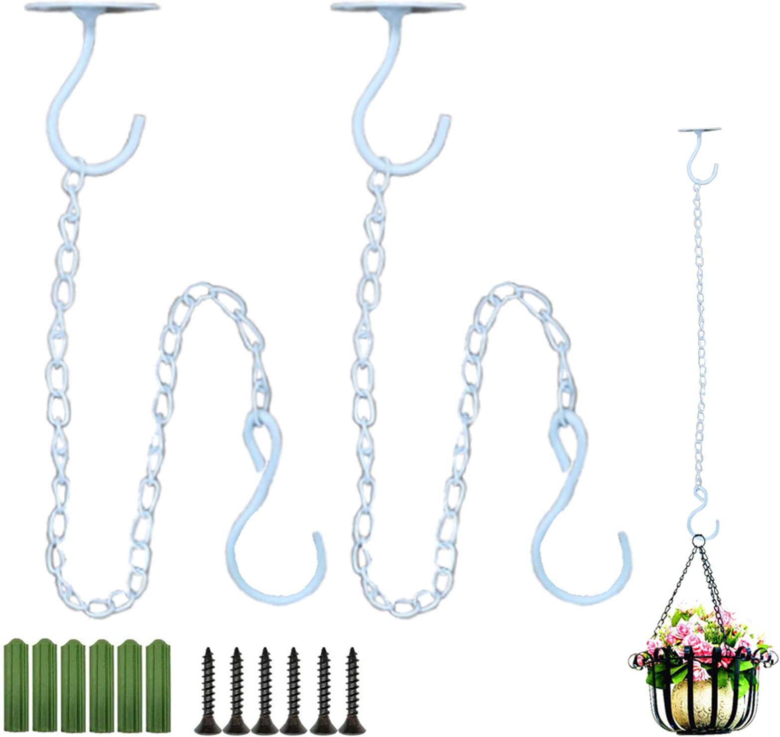Amazon.com: 8 Pieces Metal Hanging Basket Chains with 8 Pieces Ceiling ...