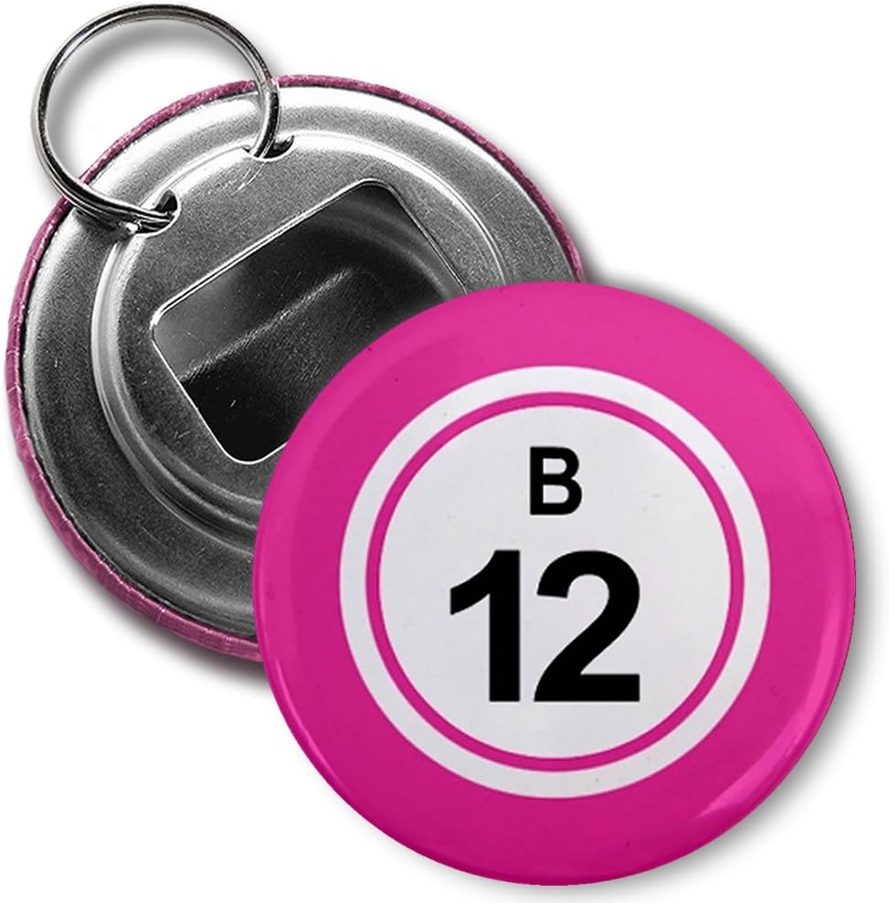Amazon.com: BINGO BALL B12 TWELVE PINK 2.25 inch Button Style Bottle ...