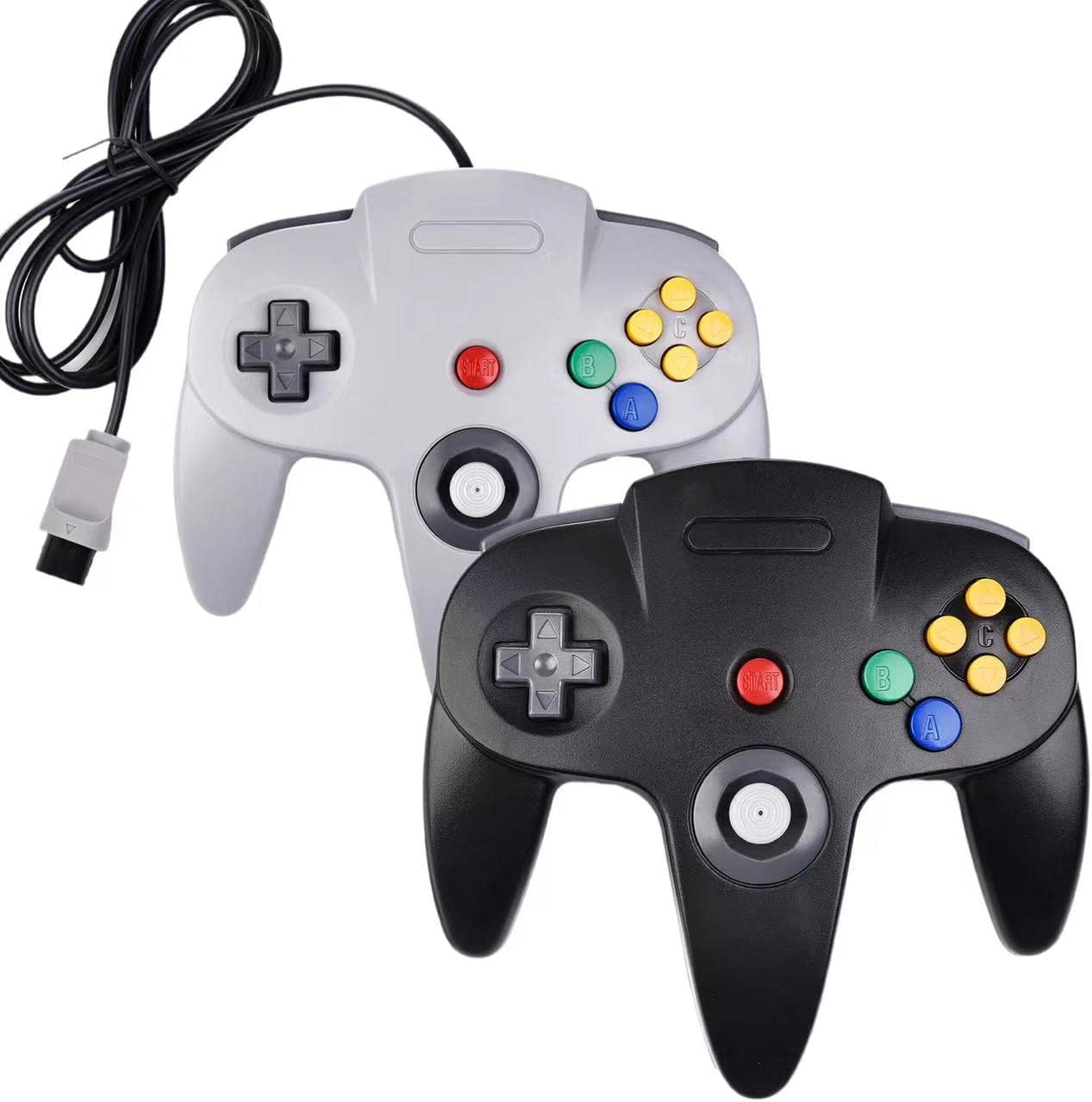 2 Pack N64 Controller, Classic Retro Wired N64 64 Bit Gamepad Joystick ...