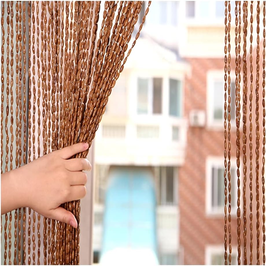 Amazon.com - Natural Wood Beaded Curtain for Doorway Room Divider ...