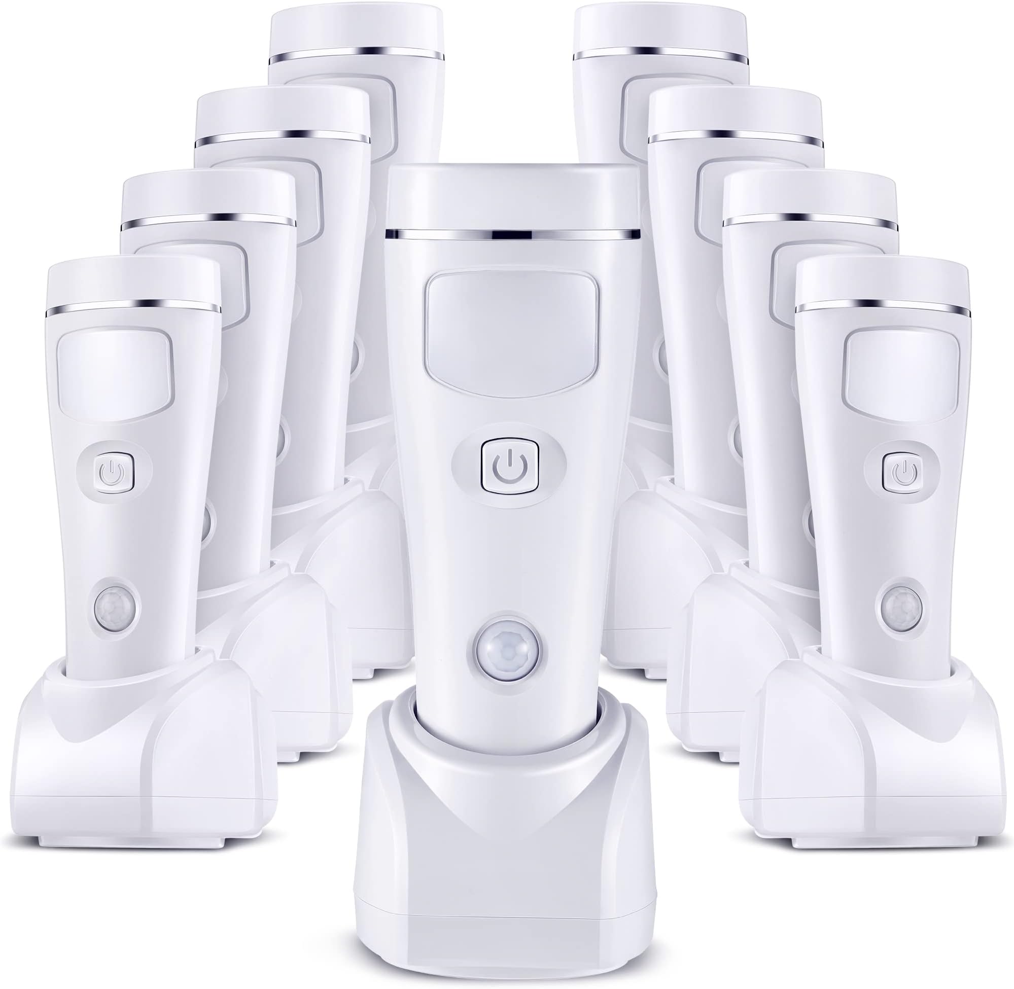 Enhon 4 in 1 LED Rechargeable Plug in Flashlights, 9 Pack LED Emergency ...