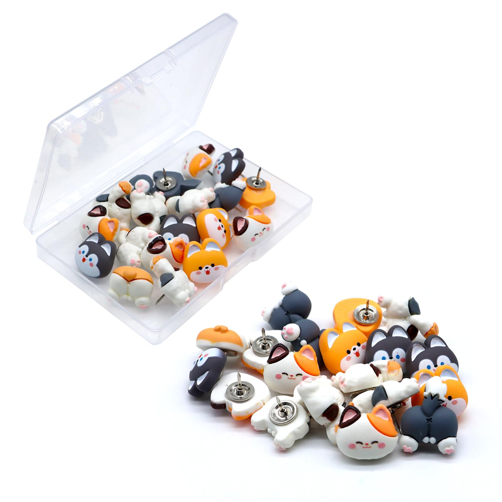 Amazon.com: Cute Cat Dog Push Pins,20 Pcs Decorative Push Pins for ...