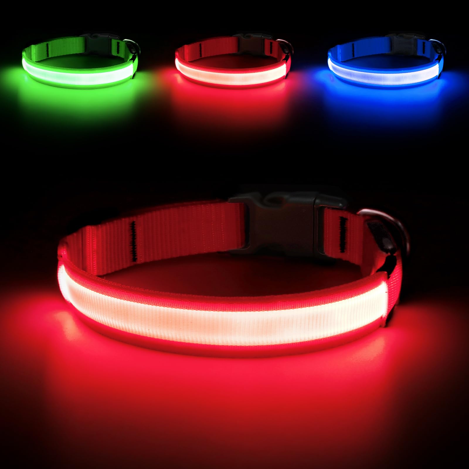 Amazon.com : DOMIGLOW Light Up Dog Collar - Reflective LED Dog Collar ...