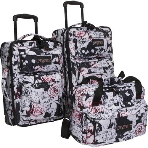 Amazon.com: JanSport SuperBreak 3-Piece Luggage Set, Black/White Skulls ...