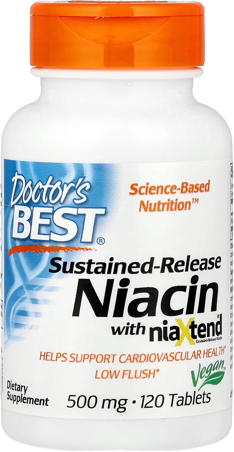 Amazon.com: Doctor's Best Real Niacin Extended Release, 500 mg, 120 ...