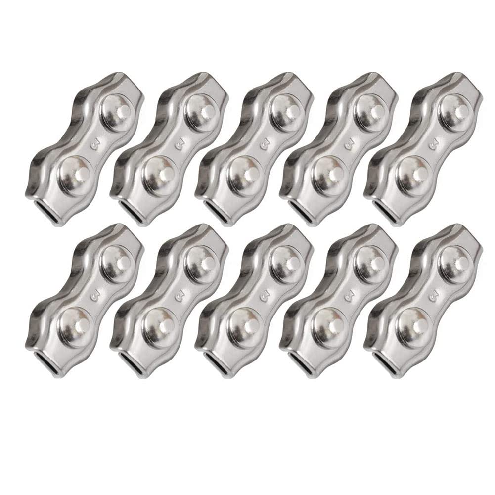 Snapklik.com : JEANSWILL 10PCs M2 1/16" Wire Rope Duplex Clamps Cable ...
