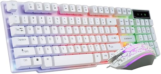 Amazon.com: CADEVE-9122 LED Backlit Wired Gaming Keyboard and Mouse ...
