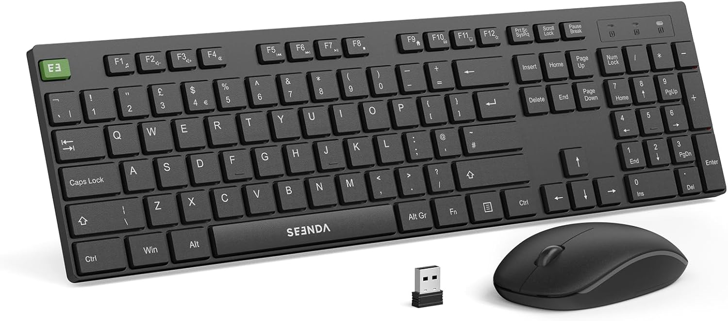 seenda Wireless Keyboard and Mouse Set, 2.4G Wireless Keyboard and ...