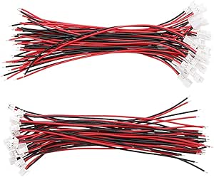 YIXISI 25 Pairs JST 1.25mm 2-Pin Micro Electrical Male and Female Connector Plug with 10 cm Wire ...