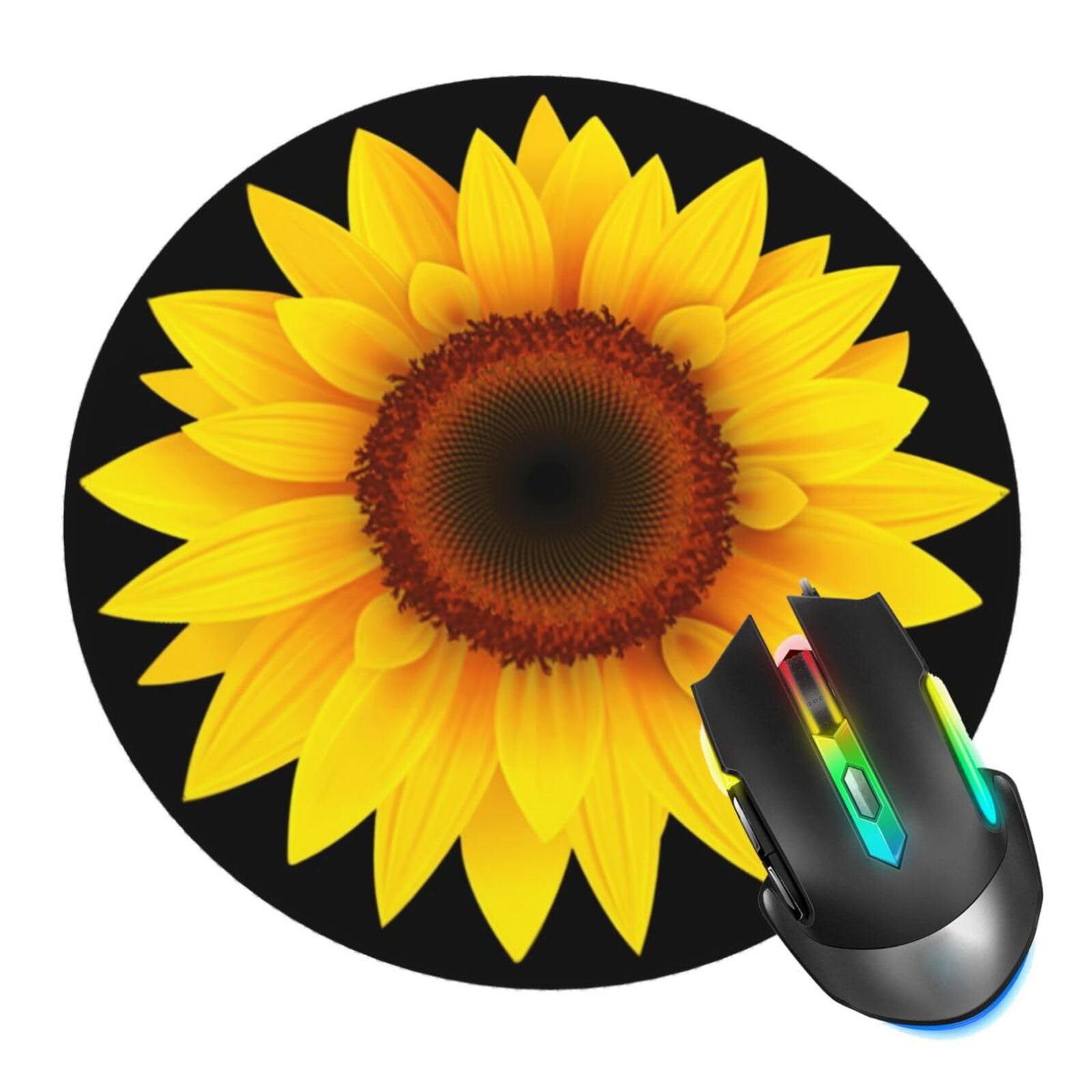 Amazon.com: Sunflower Mouse Pad, Flower Mouse Pads for Desk, Stitched ...