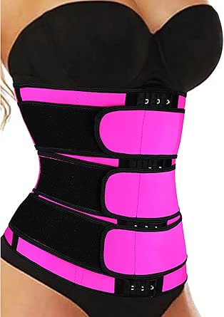 Amazon.com: TUNUSKAT Waist Trainer For Women Plus Size Corset Shapewear 3 Belts Waist Trimmer ...