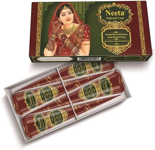 Neeta Indian Henna Cones Mehendi Cones For Temporary Body Art Tattoo ...