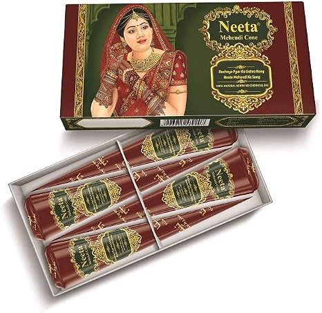 Neeta Mehendi Body Art All Natural Herbal Pure Henna Past (Pack of 4 ...