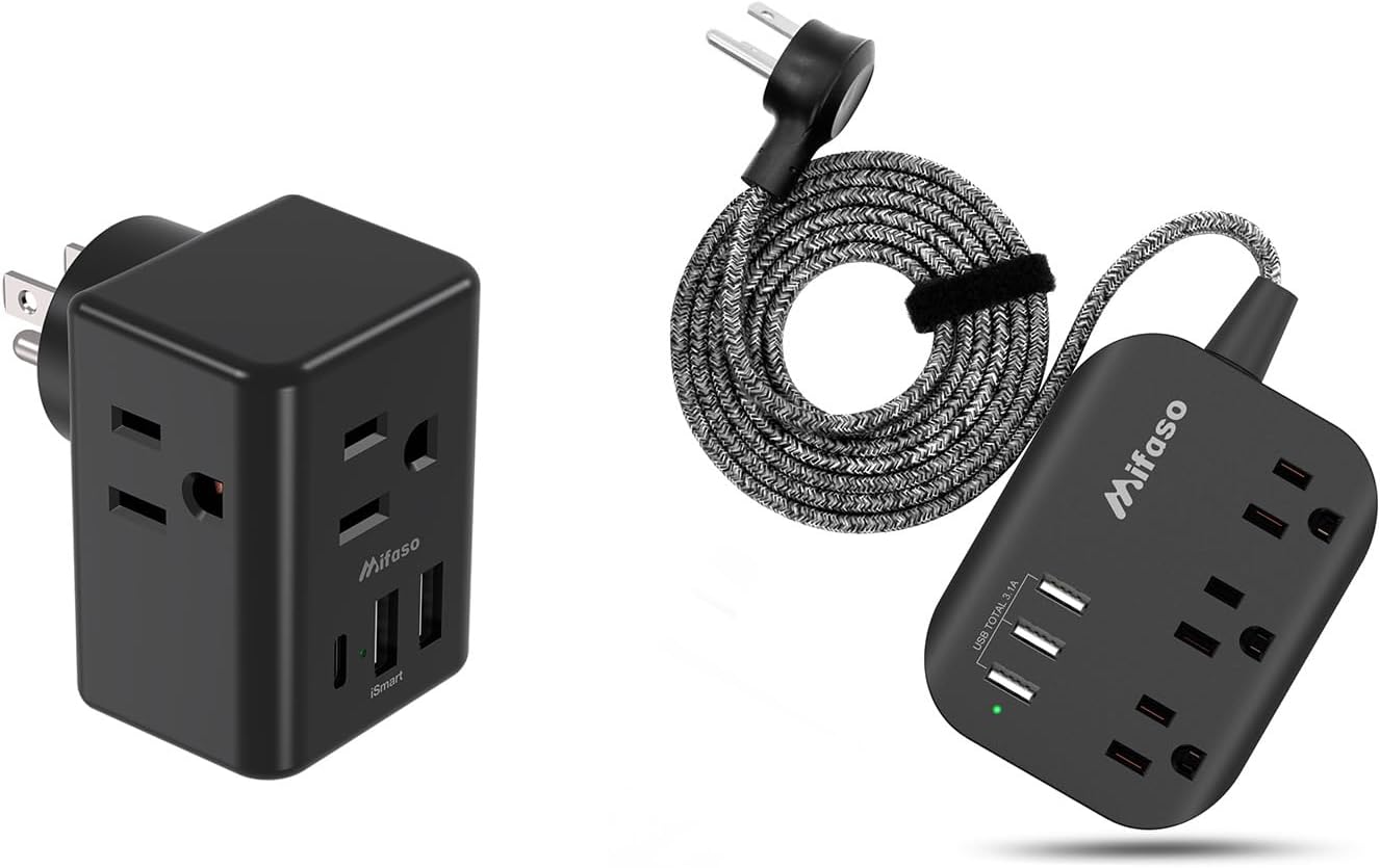 Amazon.com: 3-Outlet Power Strip with USB + 3-Outlet Extender : Electronics