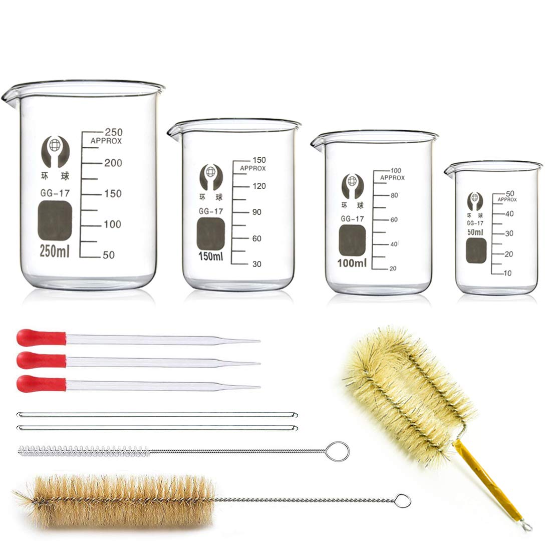 Bécher en Verre, JESSTOLO 4Pcs Bécher Gradué Borosilicate 50ml/100 ml ...