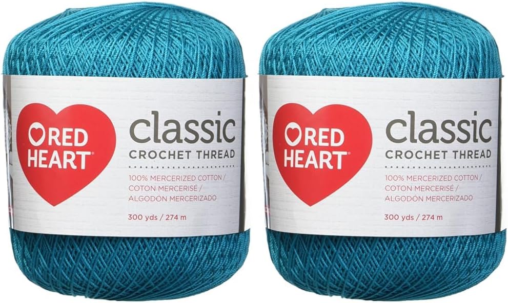 Amazon.com: Red Heart Crochet Thread Yarn, 300 Yards, Peacock, 1 Count ...