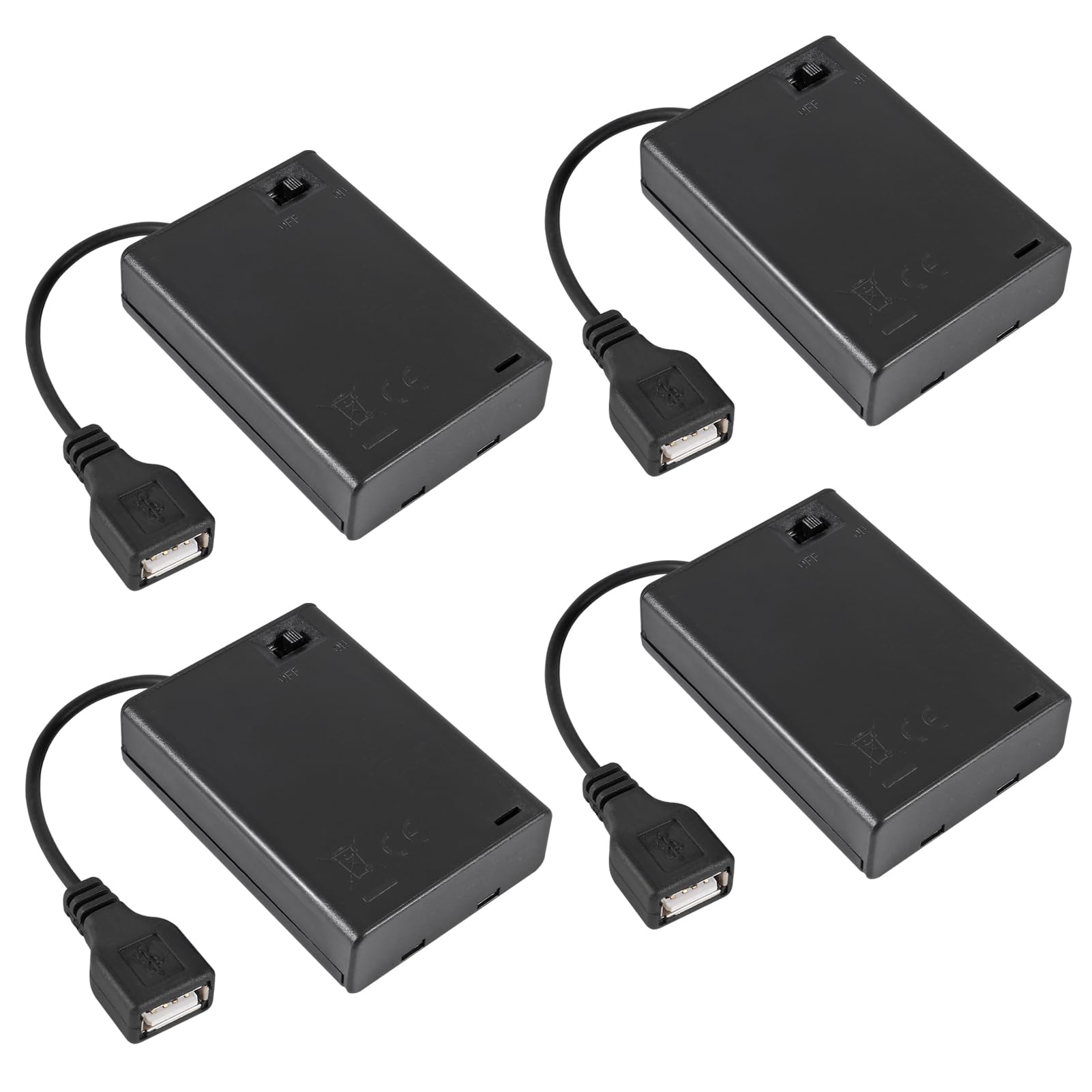 Amazon.com: 4PCS 3 Slots AA Battery Holder AA Battery Box 4.5V AA ...