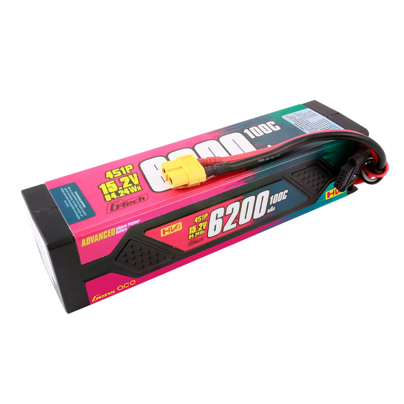 Amazon.com: Gens ace G-Tech High Voltage 15.2V 6200mAh 100C 4S Lipo ...