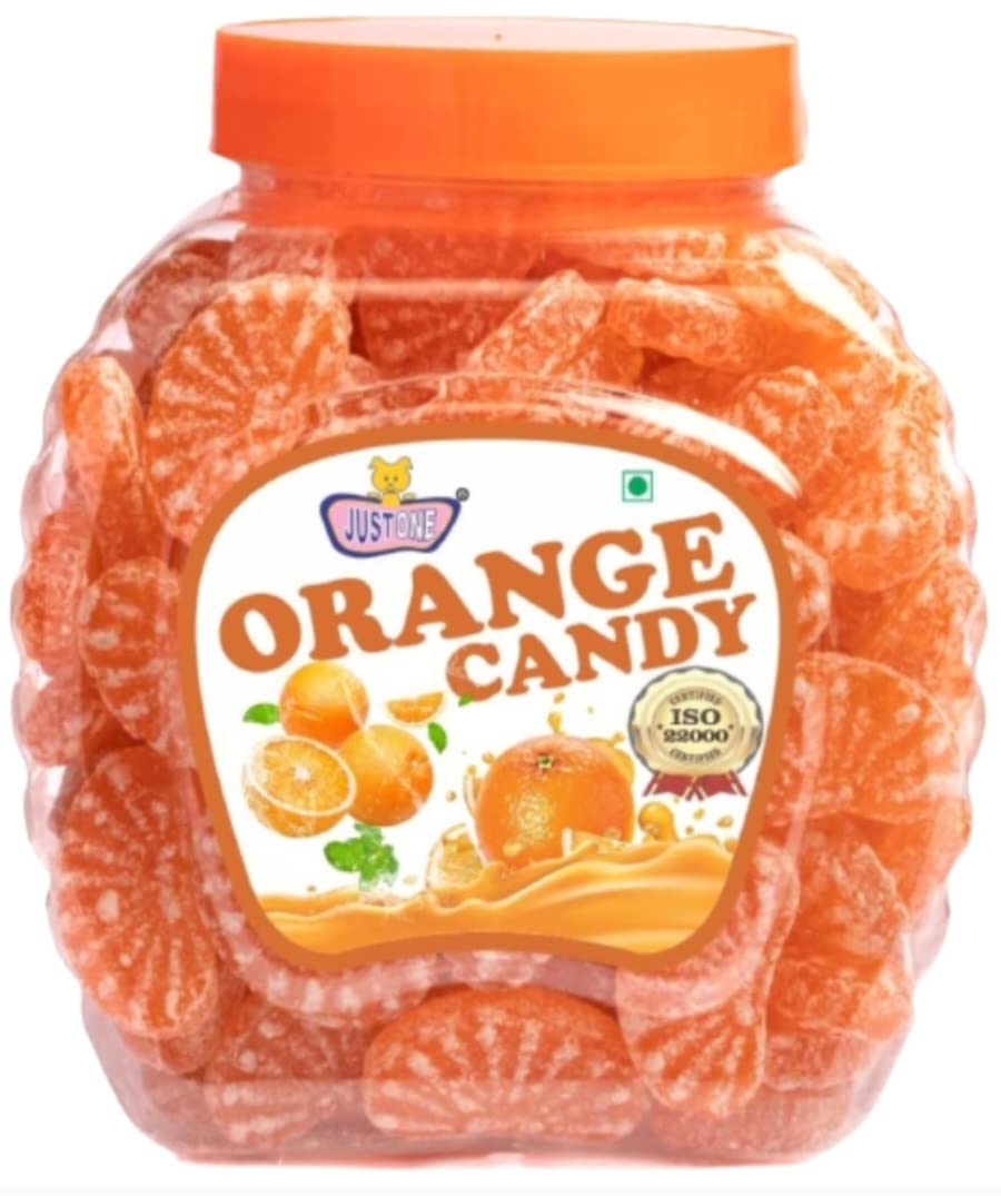 JUSTONE ORANGE CANDY JAR PACK 500 Gms - 0.5kg | Narangee candy| Santra ...