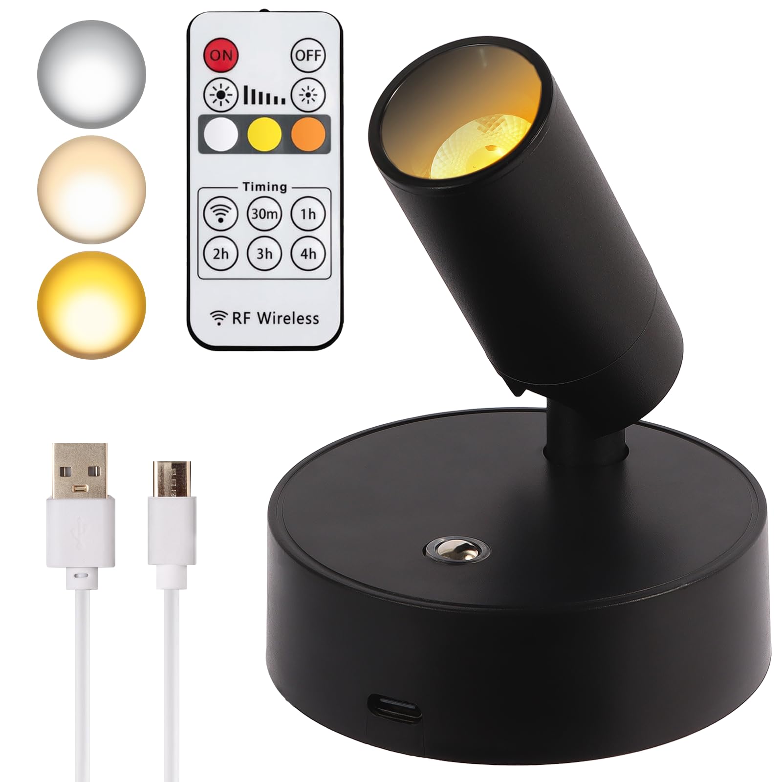 VIGMOJ Wireless LED Spotlight, Rechargeable Floor Uplighting Indoor ...