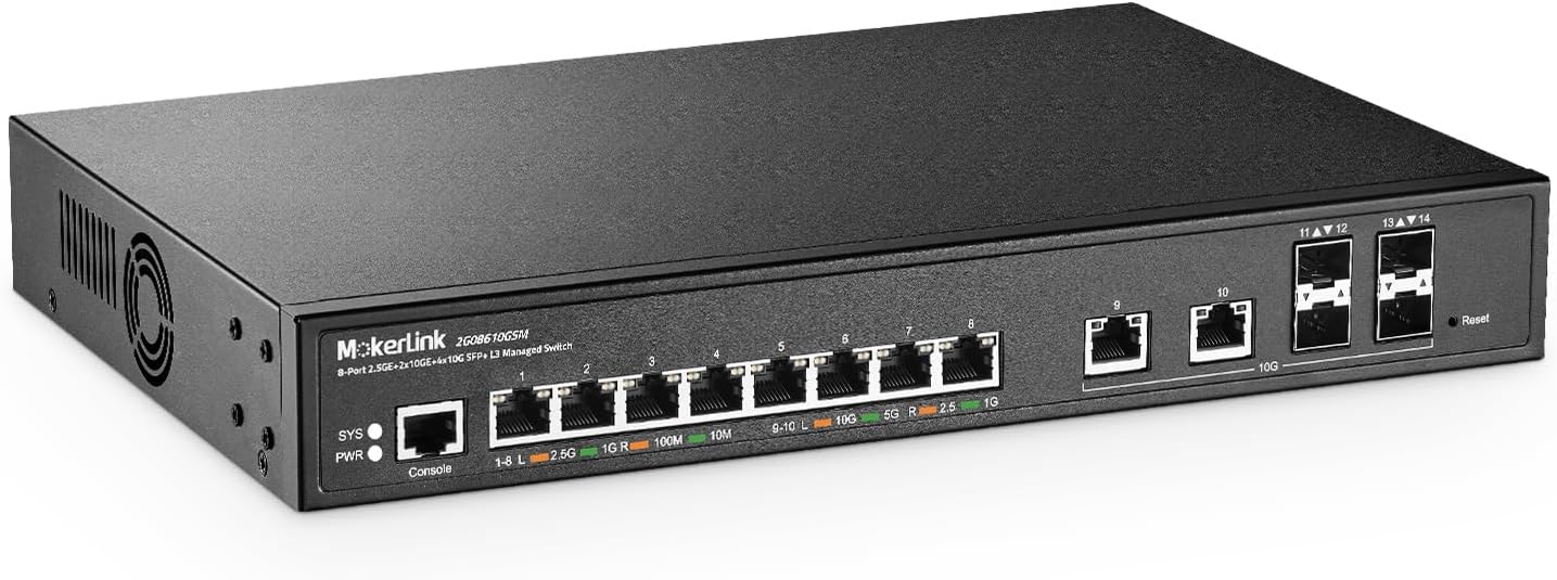 Amazon.com: MokerLink 8 Port 2.5 Gigabit Managed Switch, 2x10G Ethernet ...
