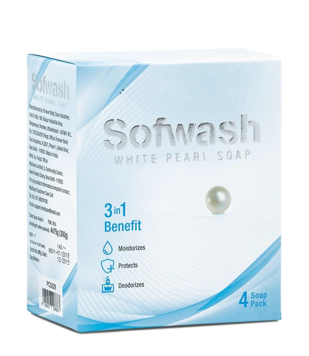 Buy Sofwash White Pearl Soap-4 Unit X 75 g (300 g) (PACK OF 1) Online ...